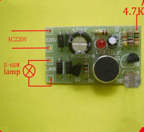 Diy Electronic Kits 220v Bulb Lamp Sound Activated Auto Delay Switch ...