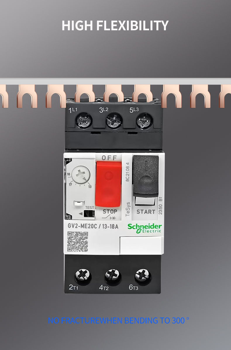 U-type 3p Copper Busbar Mcb Circuit Breaker With Comb Copper Busbar ...