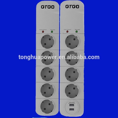 6 Gang Socket Outlet With Usb Port/ Surge Protected Germany Electrical ...