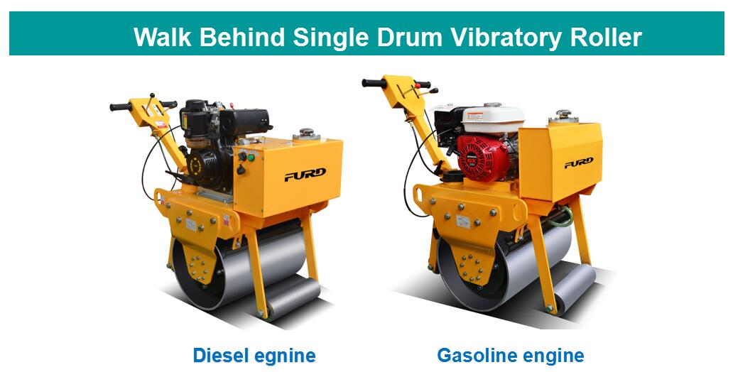 Walk Behind Single Drum Vibratory Roller, High Quality Walk Behind ...