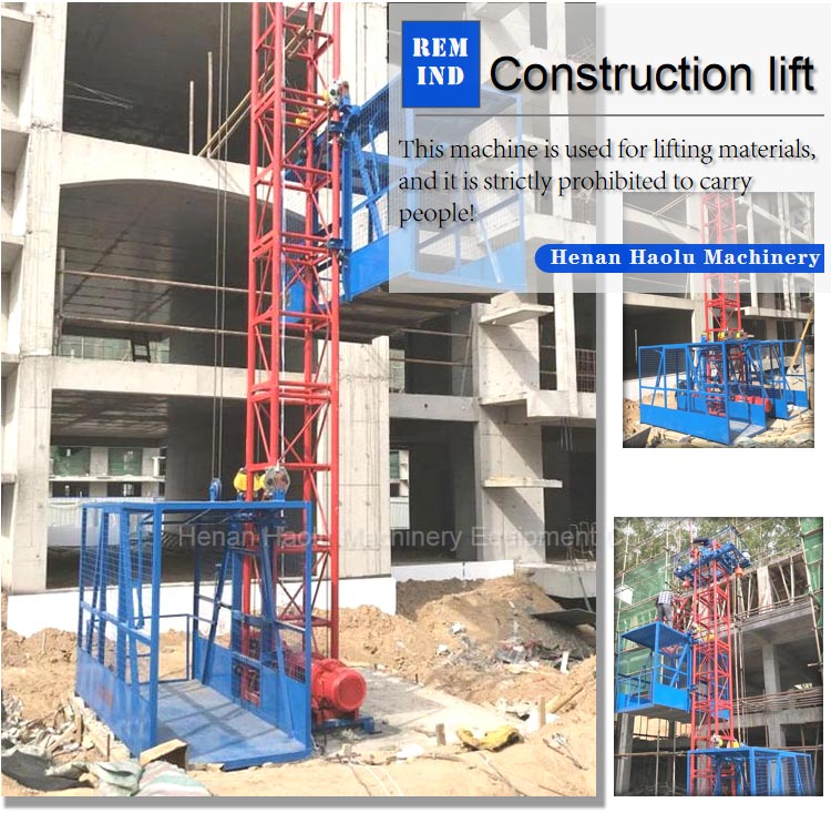 Construction Site Double Cage Elevator For Freight Material, High ...