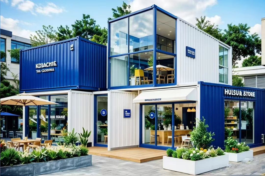 Modern 40ft Shipping Container Coffee Shop & 3-bedroom Modular Home ...