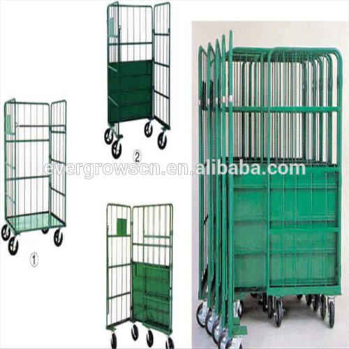 Folding & Rolling Wire Container Logistics Trolley/roll Cage Trolley ...