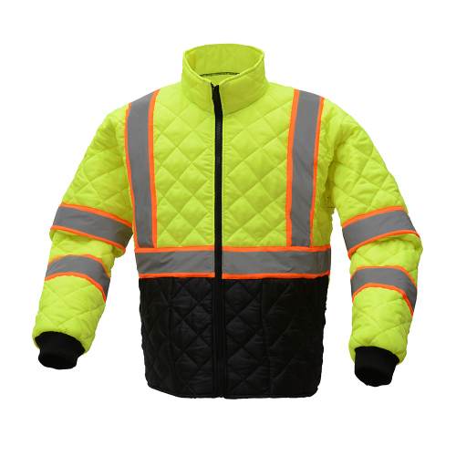 Light Weight Quilted Two Tone Safety Jacket, High Visibility Winter ...