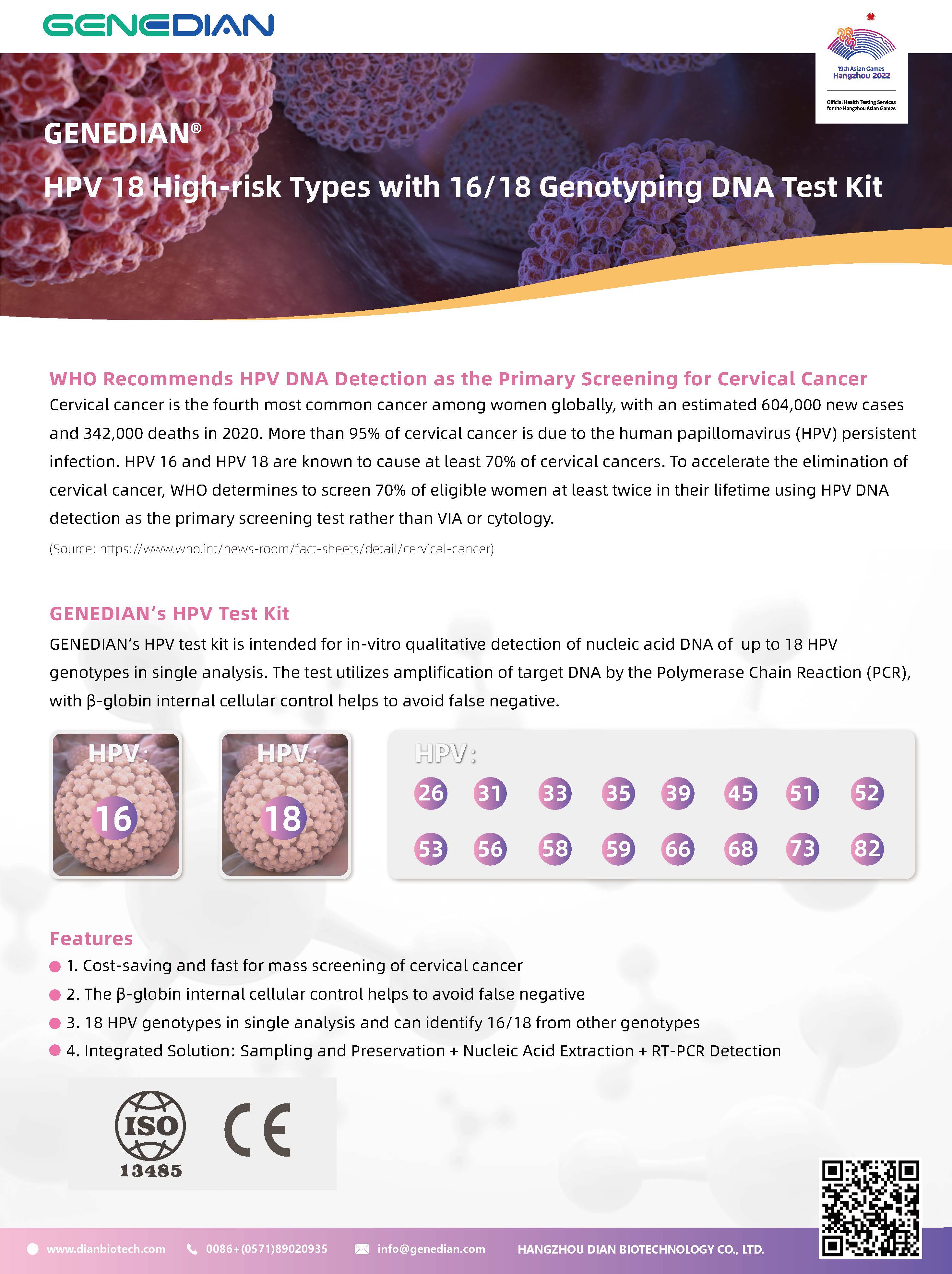 Hpv 18 High-risk Types With 16/18 Genotyping Dna Test Kit, High Quality ...