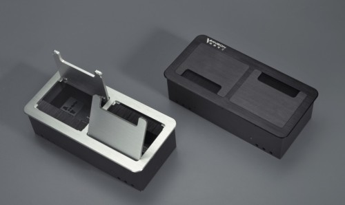 Motorized Clamshell Conference Table Hidden Desktop Socket With Usb ...