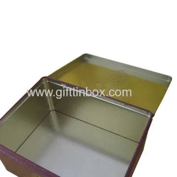 Hinged Rectangular Biscuit Tin , High Quality Hinged Rectangular ...