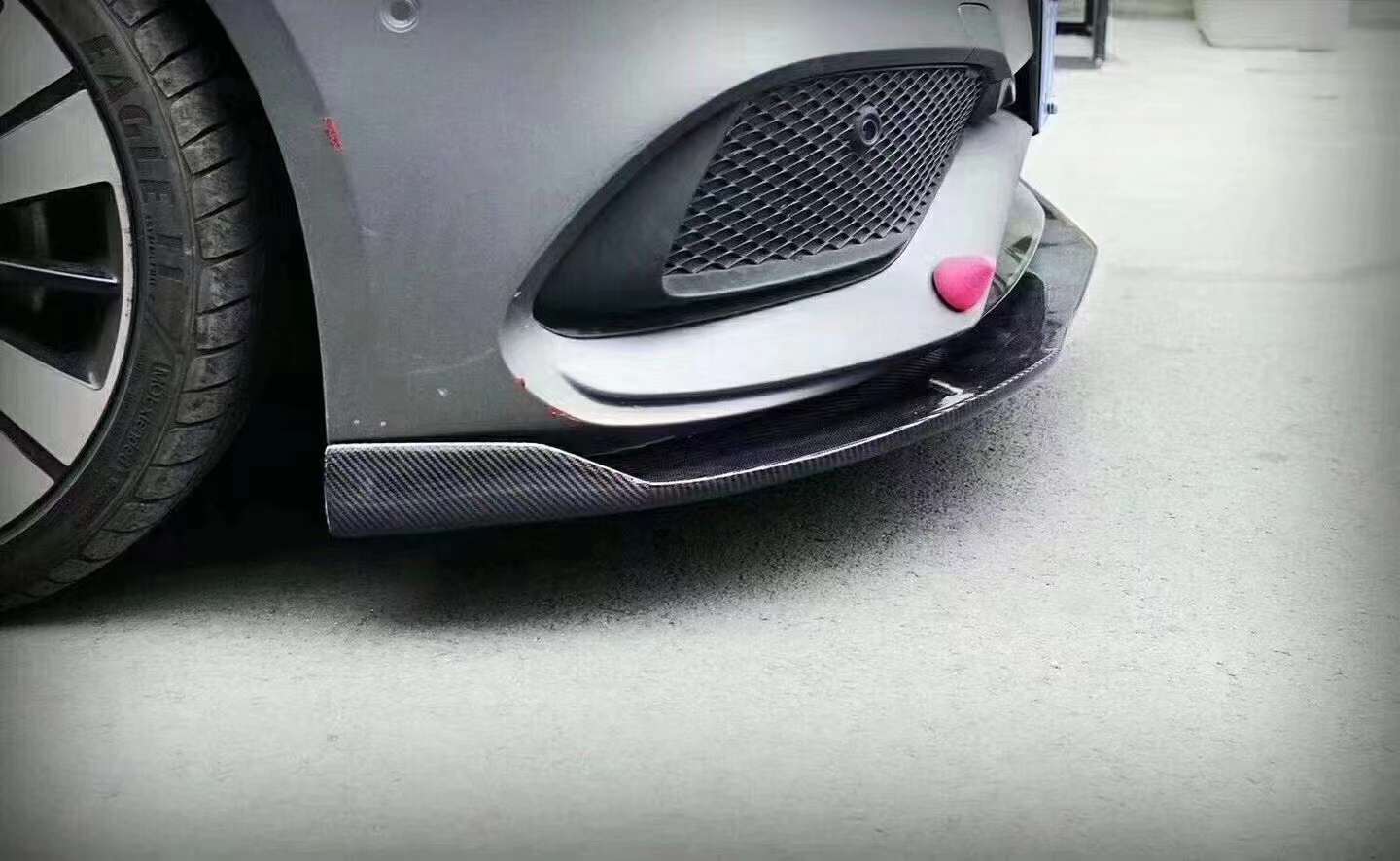 Rz Style Carbon Fiber Front Lip Spoiler For Mercedes Cla 2013-2019 ...