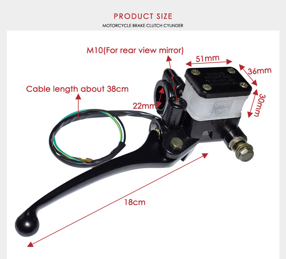 22mmcable Hydraulic Brake Clutch Master Cylinder Reservoir Levers ...