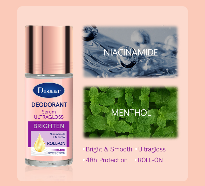 Natural Deodorant Roll-on With Niacinamide & Aloe Vera For Underarm ...