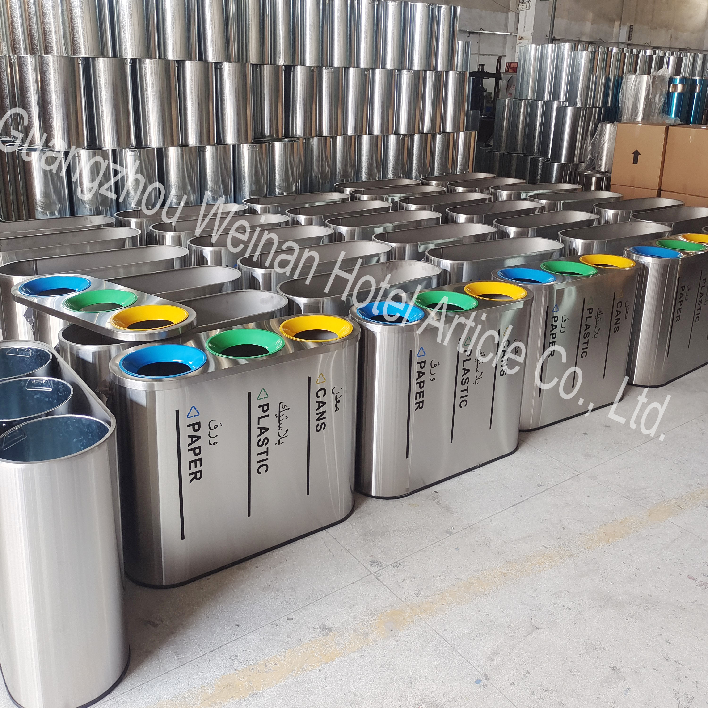 Galvanized Steel Dustbin 120l - Open Top Outdoor Office Bin With Inner ...