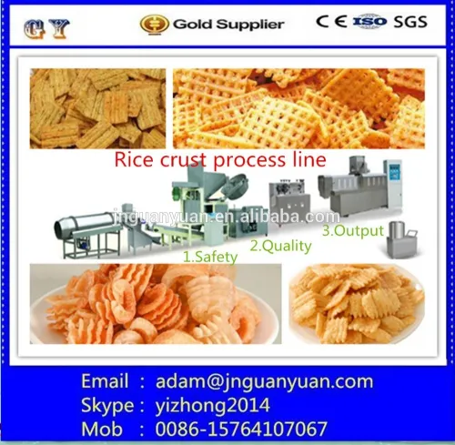 Extruded Rice Crust Snack Food Processing Line, High Quality Extruded Rice Crust Snack Food ...