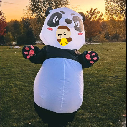 Giant Inflatable Panda Mascot Costume For Adults - Halloween Disguise ...