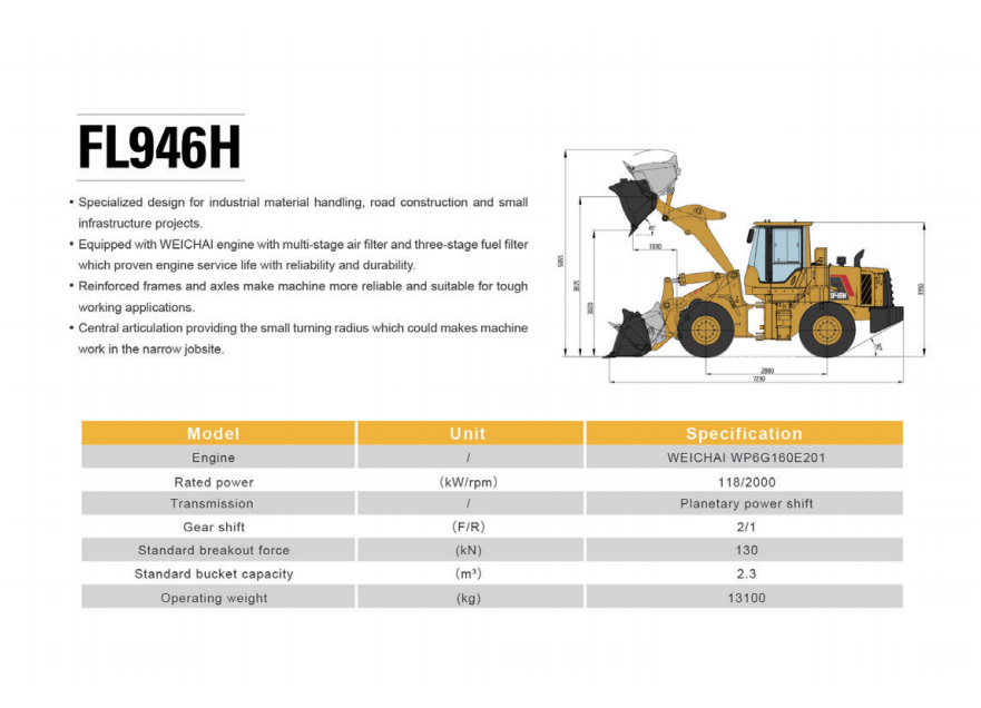Weichai 엔진과 휠 로더 Fl946h., Bossgoo.com의 고품질 Weichai 엔진과 휠 로더 Fl946h.
