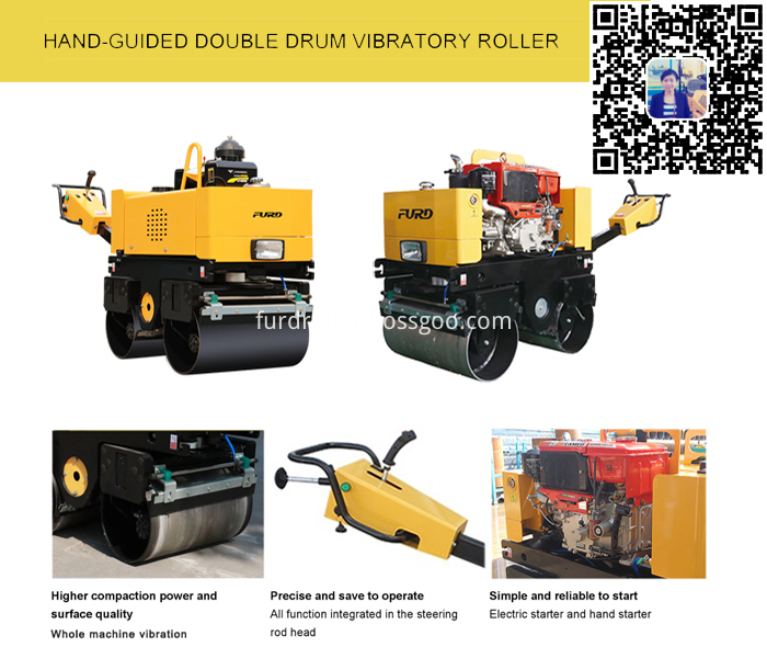 Small Vibratory Double Drum Vibratory Road Roller, High Quality Small ...