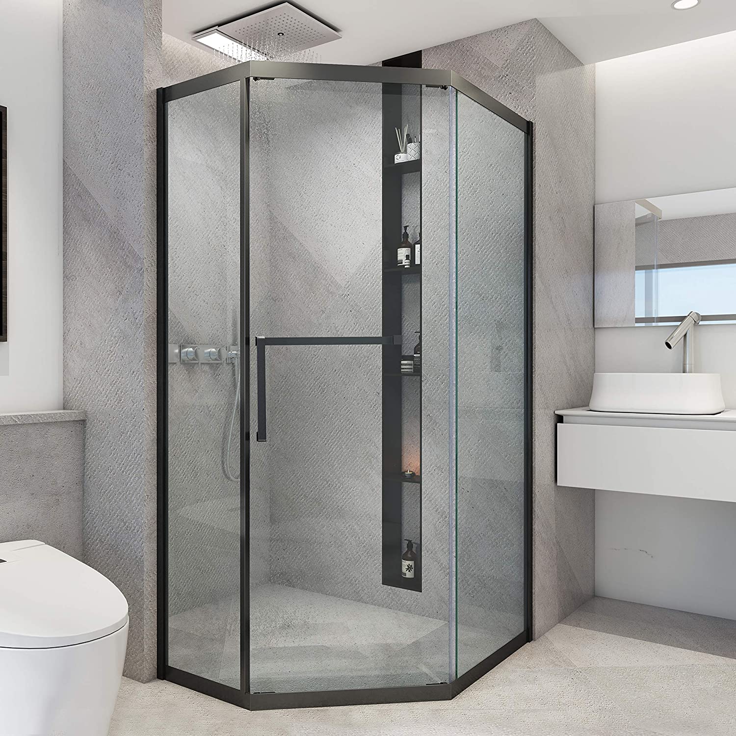 Zero Threshold Aluminium Profiles For Floor To Ceiling Tempered Shower ...