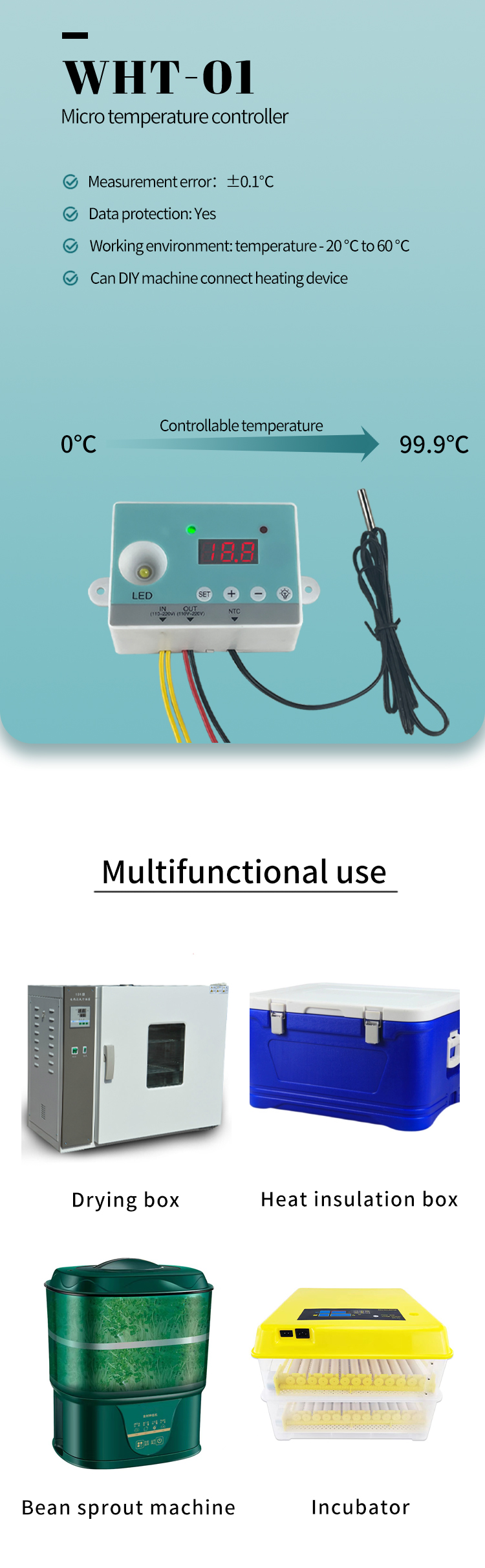 Long-lasting Led Lit Thermostat Temperature Controller On Sale, High ...
