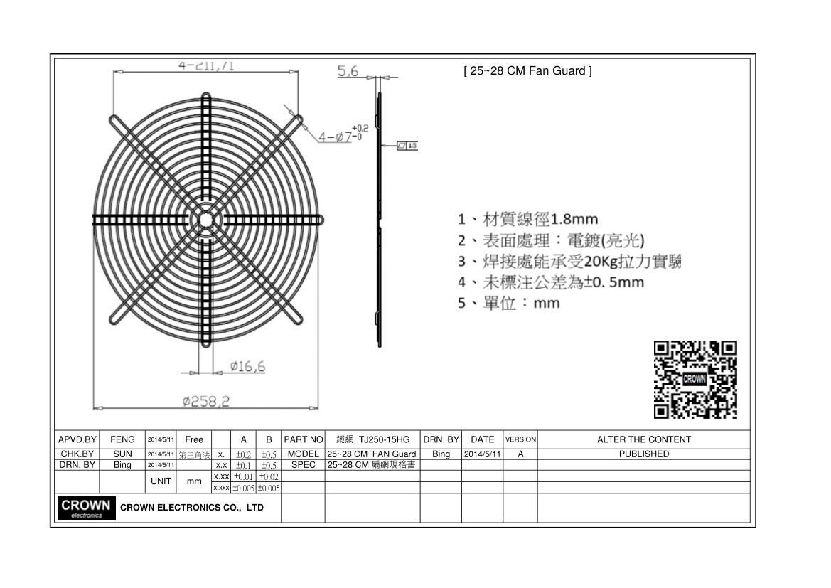 Crown 25~30 Cm Ac Dc Fan Fan Guard, High Quality Crown 25~30 Cm Ac Dc ...