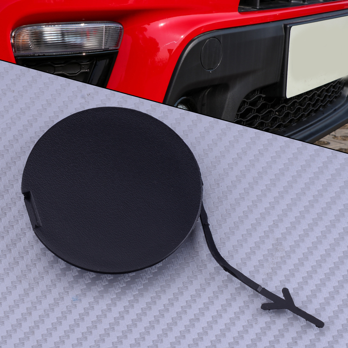 Car Black Abs Front Bumper Tow Hook Eye Cap Cover Fit For Jeep Renegade ...