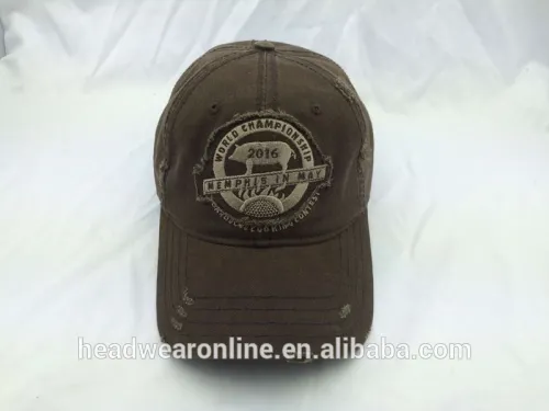 Custom Washed Distressed Leisure Baseball Caps With Embroidery Patch ...