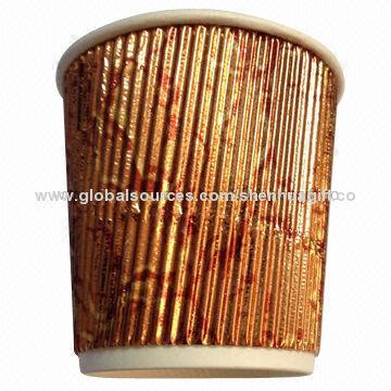 Ripple E Level Corrugated Cardboard Cup, Customized Logo Printed, High ...