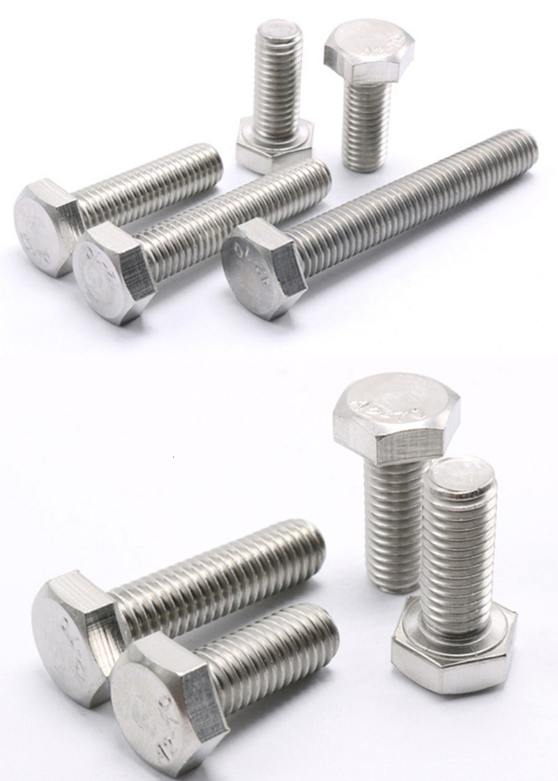 M14/m16/m18/m20 Stainless Steel Hexagonal Screws Outer Hex Bolt Din933 Bolts For Electrical ...