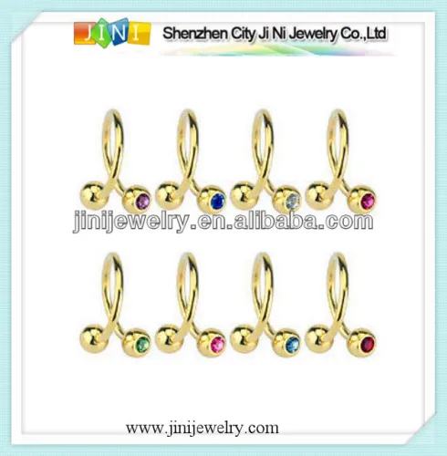 Gold Plated Spiral Navel Naval Jewelry, High Quality Gold Plated Spiral ...