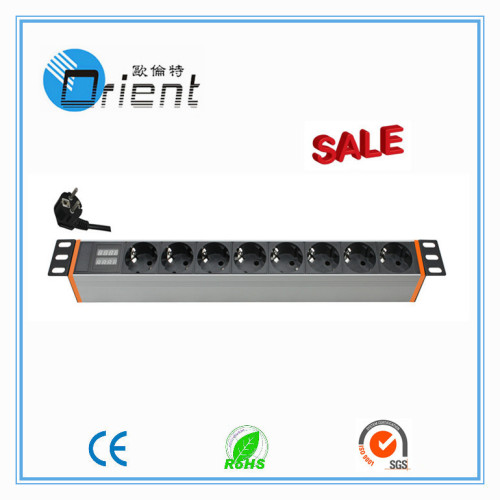 1u German Type 8 Ways Pdu With Current And Voltage Display, High ...