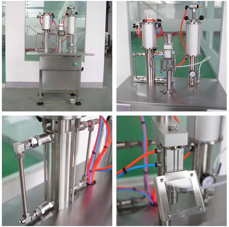 Semi-automatic Binary Packing Aerosol Filling Machine / Aerosol Spray ...