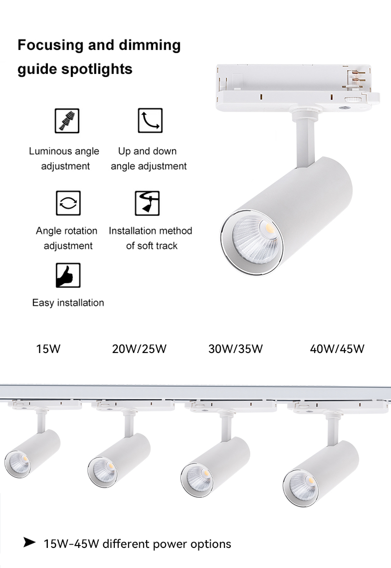 Modern Design Cob Track Spotlight - 5 Year Warranty, Anti-glare Track ...