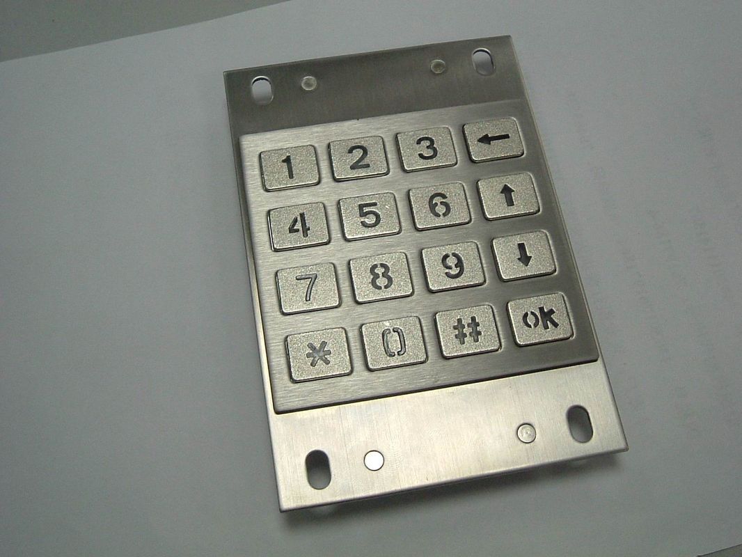 Backlight Vandalproof Atm Pin Pad / Stainless Metal Keypad For Bank ...