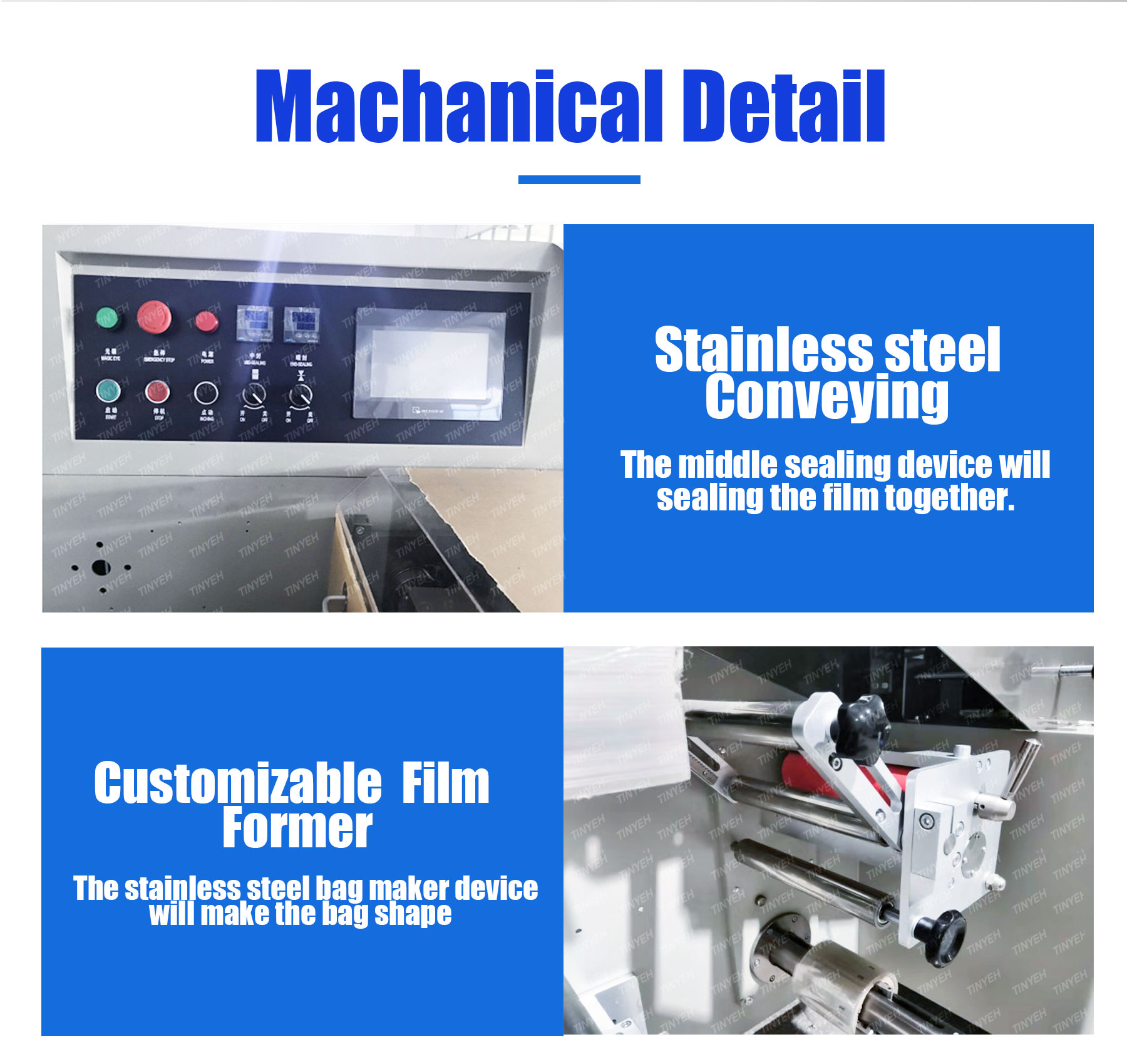 Tinyeh Automatic Mini Flow Pack Shrink Wrapping Machine For Biscuits ...