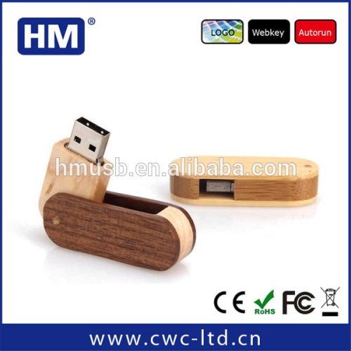 Swivel Wooden Usb Flash Drive Wood Housing With Costom Logo, High ...