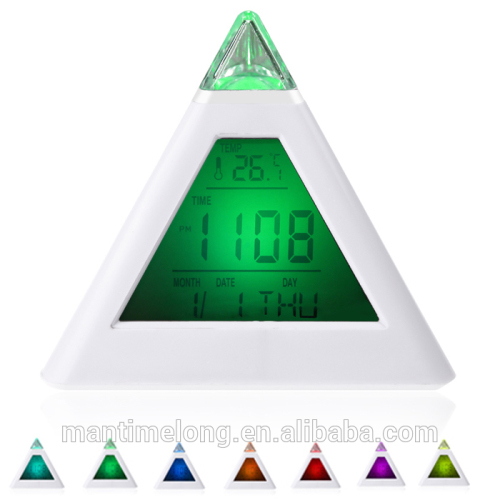 7 Led Color Changing Pyramid Digital Alarm Clock Digital Alarm Clock ...