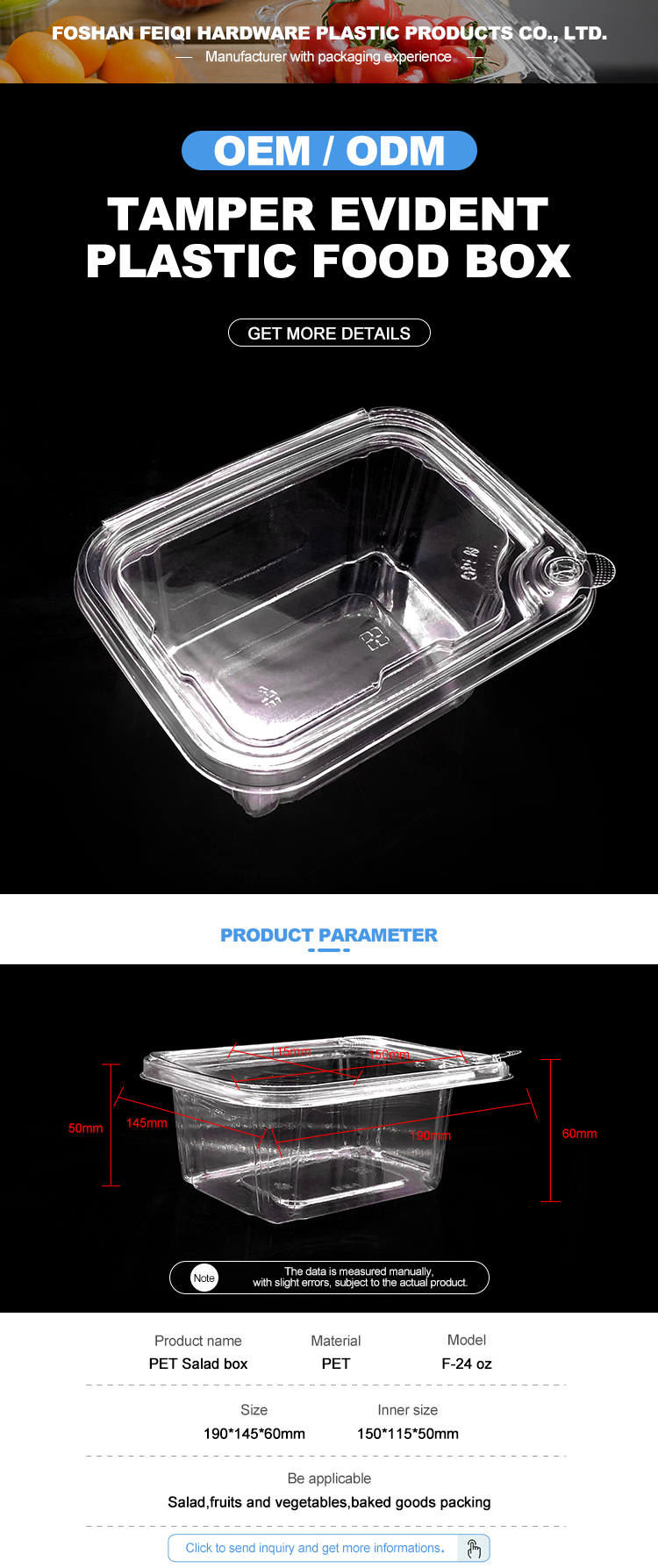 High Quality Clear Sealable Plastic Containers For Salad Packaging ...