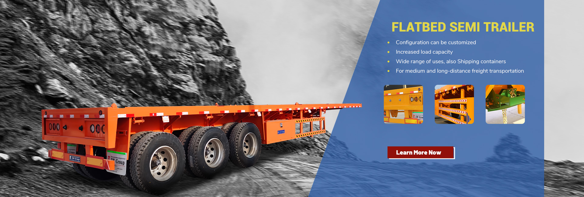 20ft, 40ft, 45ft 3-axle Flatbed Trailers: Specialized Transport ...