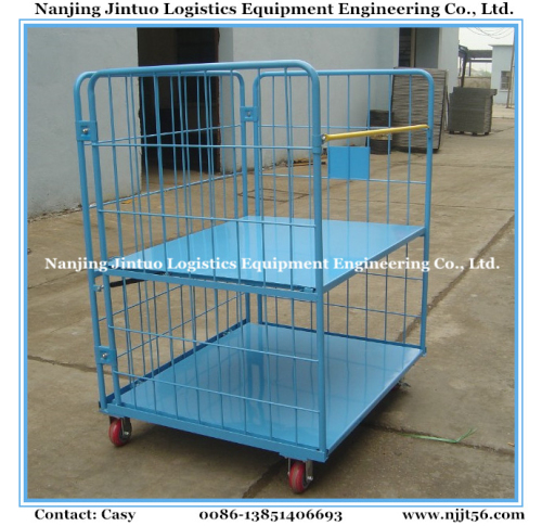 Heavy Duty Warehouse Storage Wire Mesh Pallet Container With Traction ...