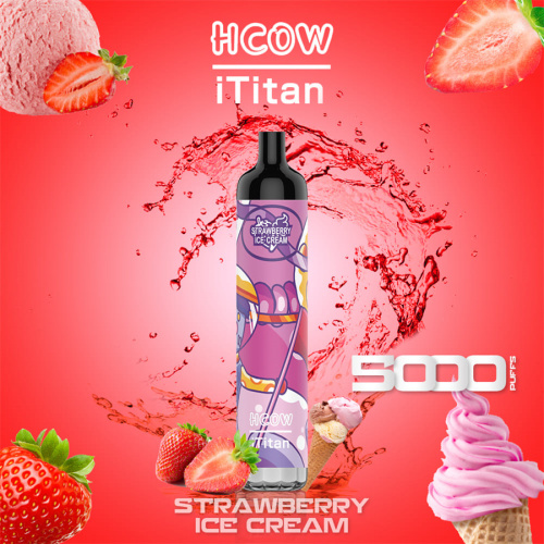 Vape Hcow Ititan 5000 พัฟแบบชาร์จได้แบบดั้งเดิม คุณภาพสูง Vape Hcow ...