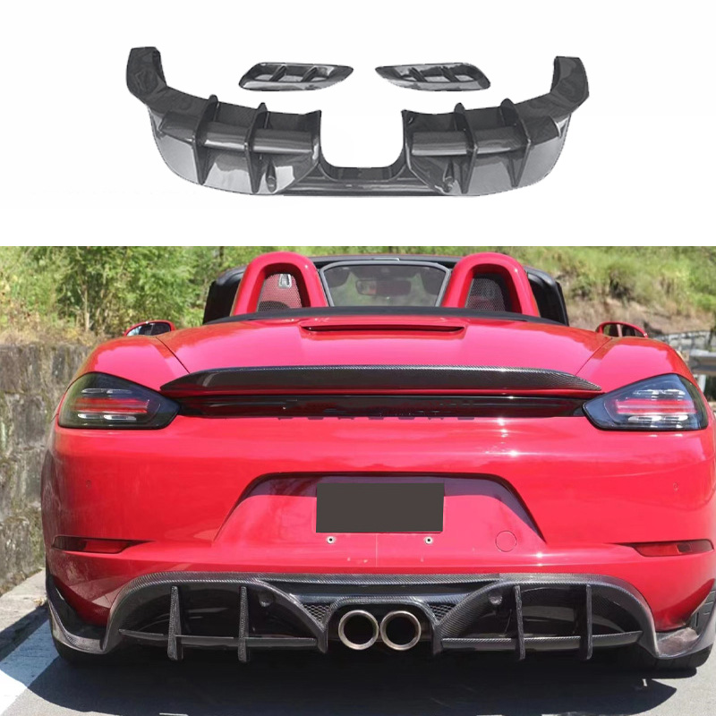 Carbon Fiber Body Kit For Porsche 718 - Pd Style Front Rear Lip Side ...