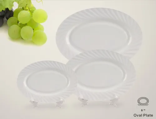 Milky White Glass Plate- 8" Waist Plate, High Quality Milky White Glass ...