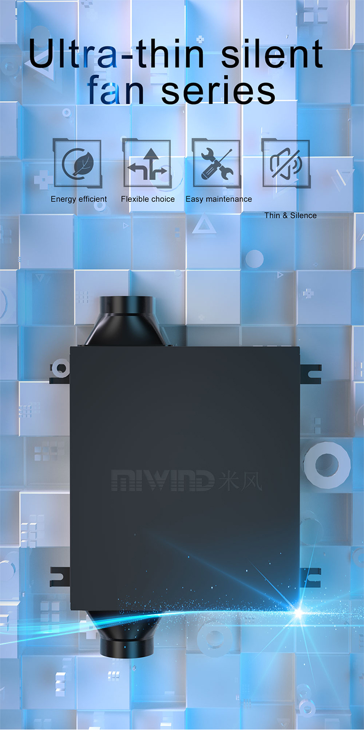 Miwind Ultra Thin Silent Centrifugal Inline Duct Fan For Hvac Systems ...