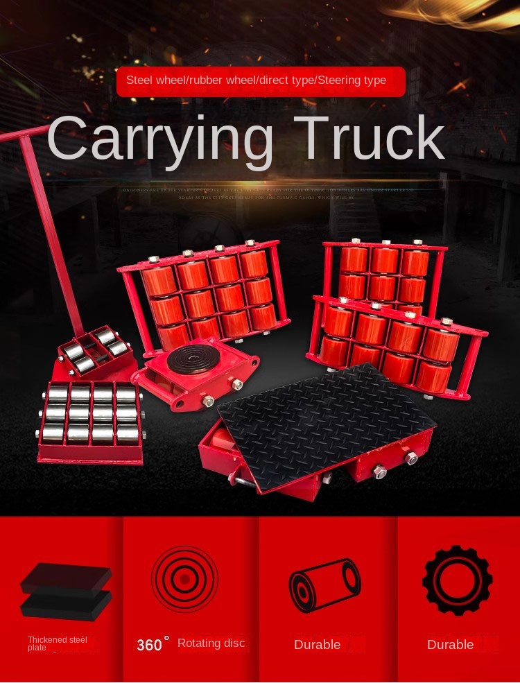 18 Ton Roller Skids: 12-wheel Platform Cargo Transport Pallet Trolley ...