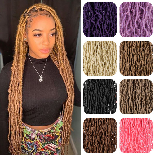 36 Inch Purple Soft Goddess Braiding Dreadlocks Hair For Black Women Nu ...