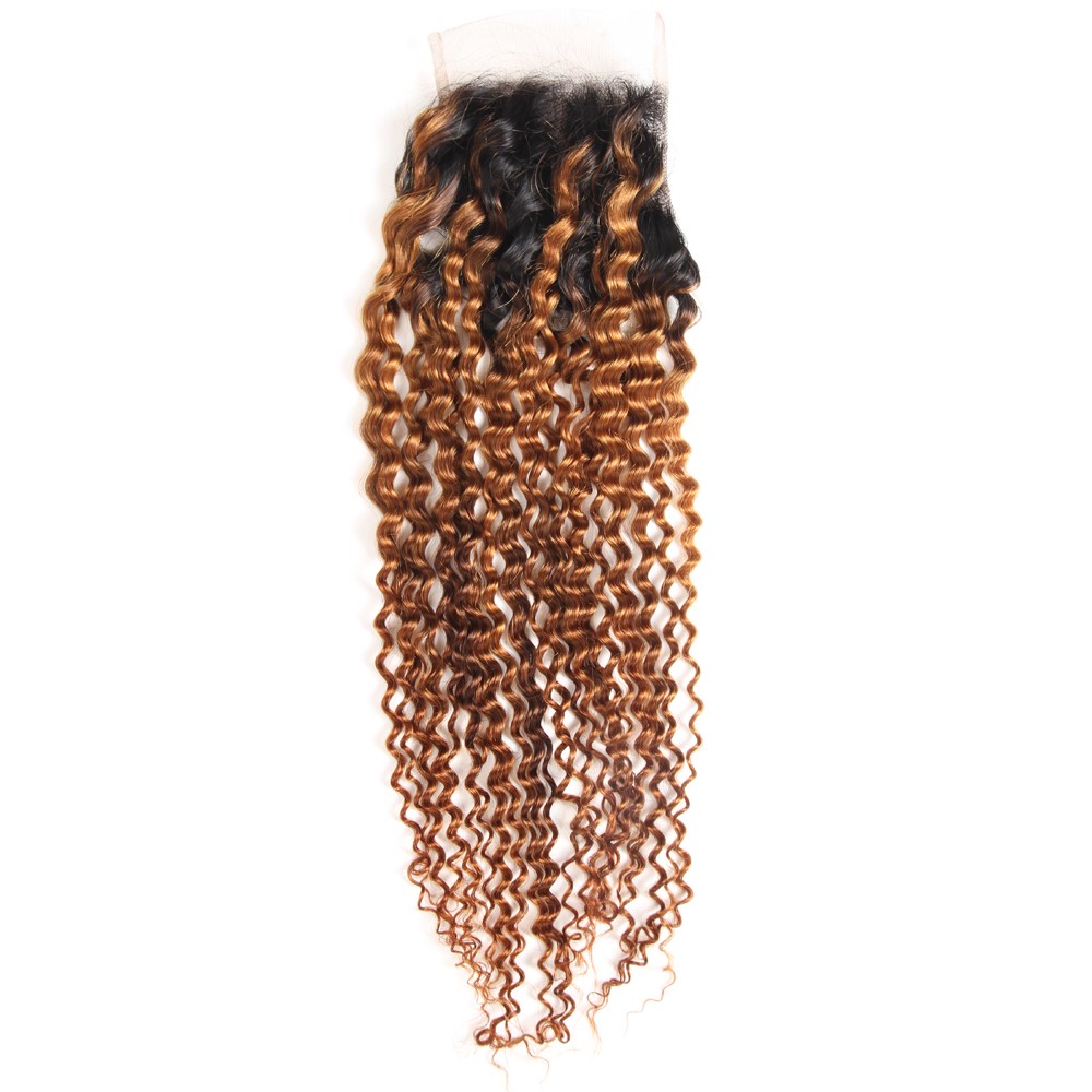 Vietnamese Afro Kinky Curl Virgin Human Hair Bleached Knots 1b 30 Ombre ...