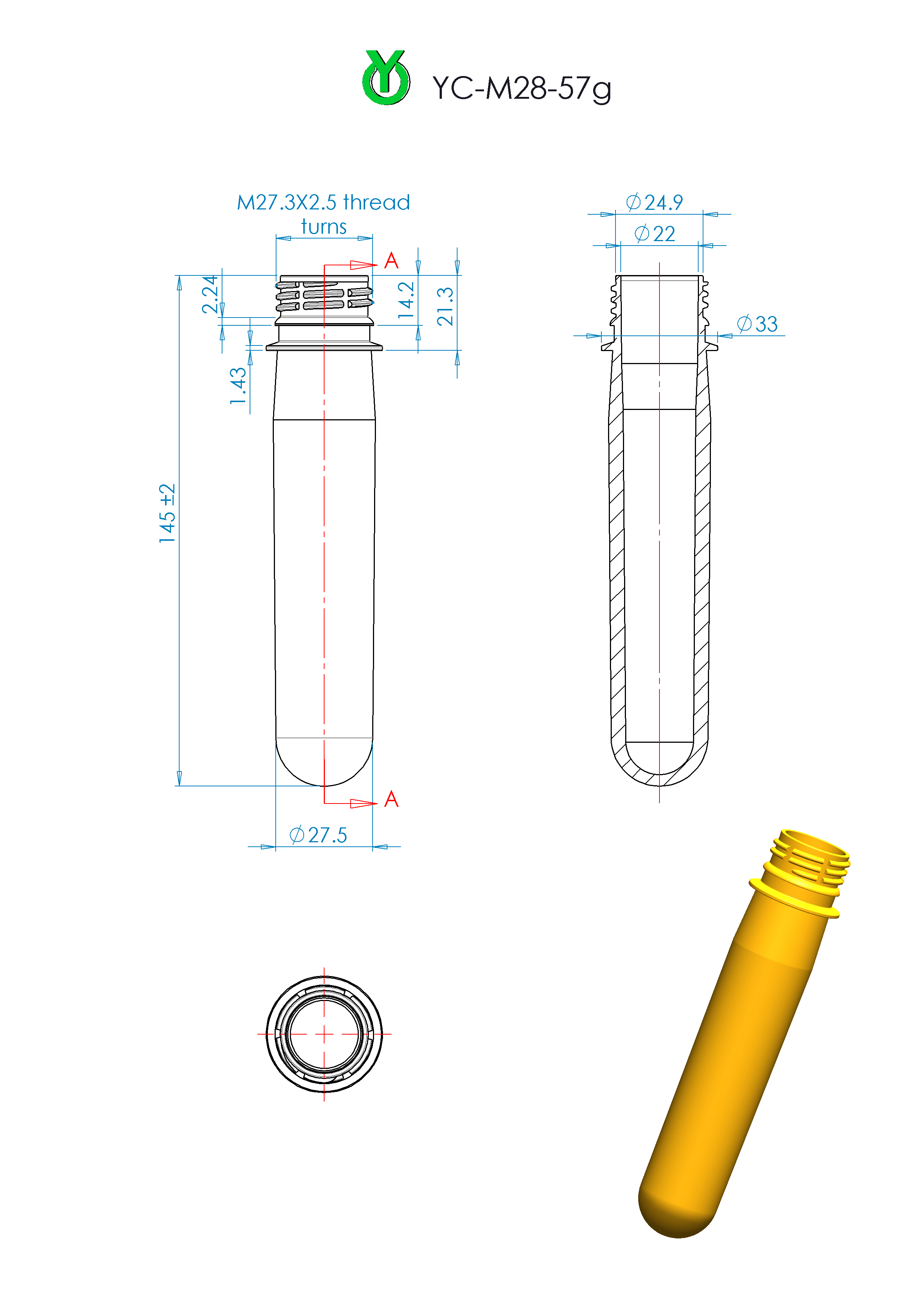 28mm 57g Pco 1810 Neck Pet Preform, High Quality 28mm 57g Pco 1810 Neck ...