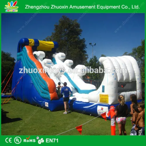 Children Play Inflatable Wave Water Slide, High Quality Children Play ...
