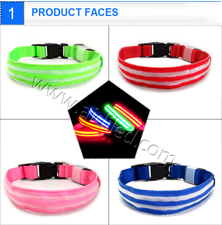 Rechargeable Led Lighted Flashing Safety Dog Collars, High Quality ...