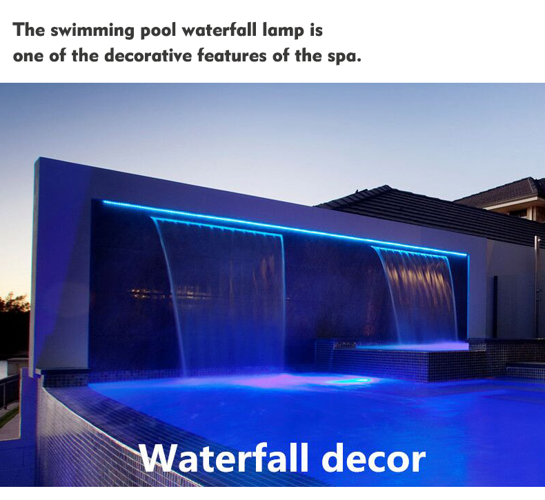 Mounted Acrylic Sheer Arc Led Waterfall With Colorful Lighting For ...