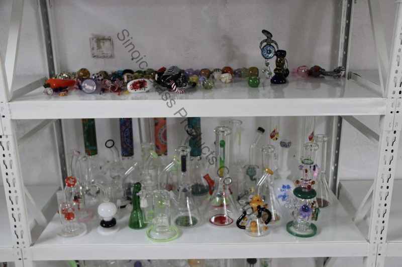 Sandblasting Logo Straight Cylinder Glass Water Pipe With Ice Pincher ...