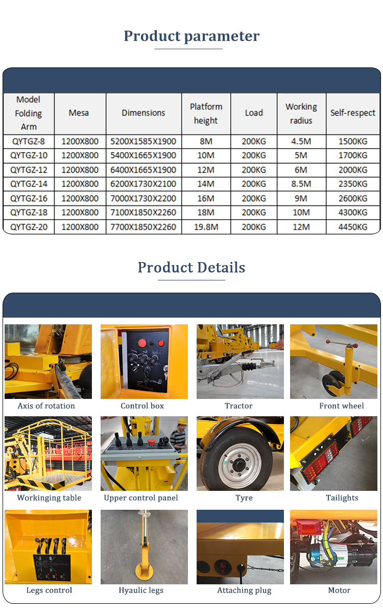 Wemet Hydraulic Towable Boom Lift Trailer For Aerial Work (14-20m ...